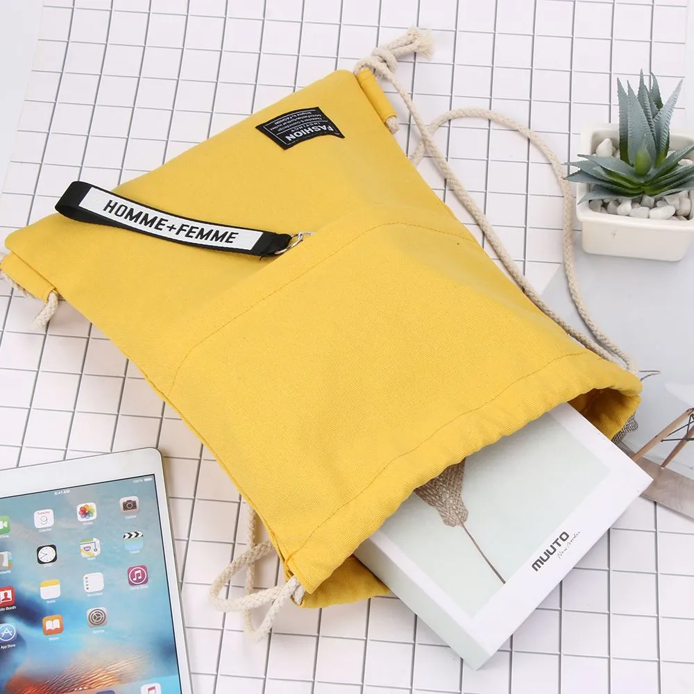 Canvas Drawstring Backpack: Versatile School & Gym Bag - Shop Now! from ...