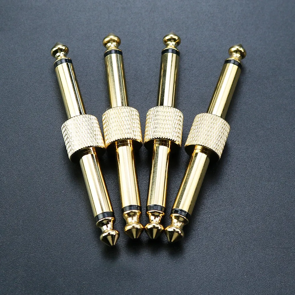 35mm Jack to Jack Stereo Audio Guitar Effect Pedal Plug Connector, Gold ...
