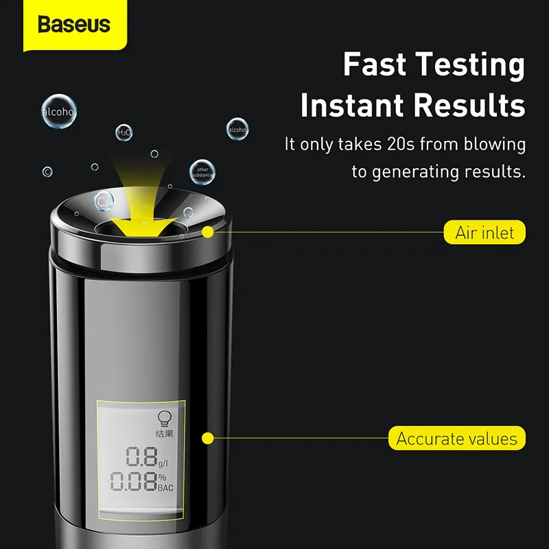 Baseus Professional USB Rechargeable Automatic Baseus Digital Alcohol ...