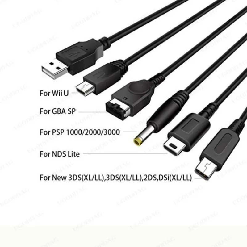 5 in 1 USB Charging Cable for Nintend NEW 3DS XL NDS Lite NDSI LL WII U ...