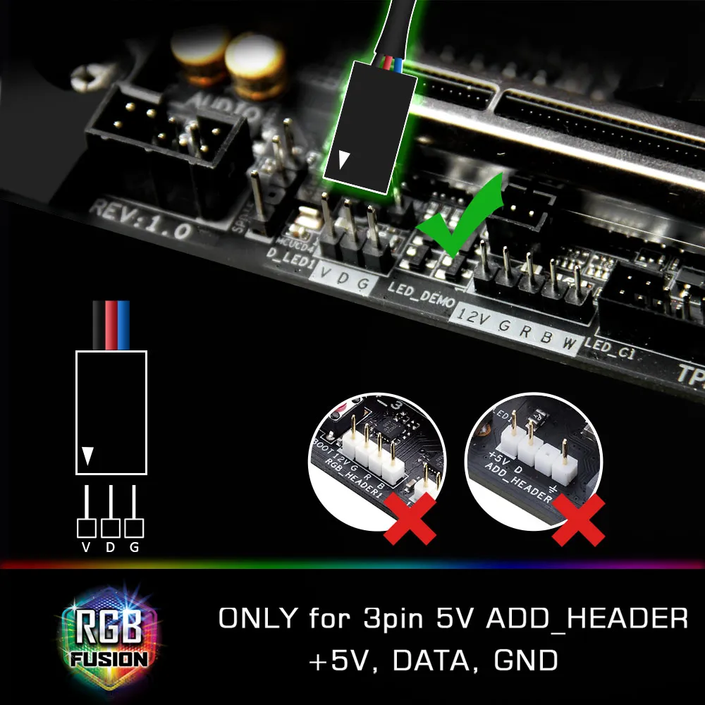 DHgate.com:5V 3-Pin Addressable RGB LED Strip Connector for ASUS AURA ...