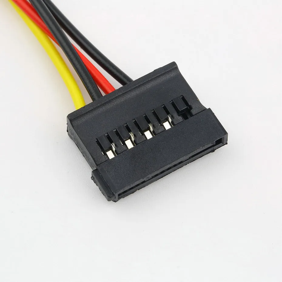 10 Pack SATA 4-Pin IDE Molex to Dual 15-Pin HDD Power Adapter Cable ...