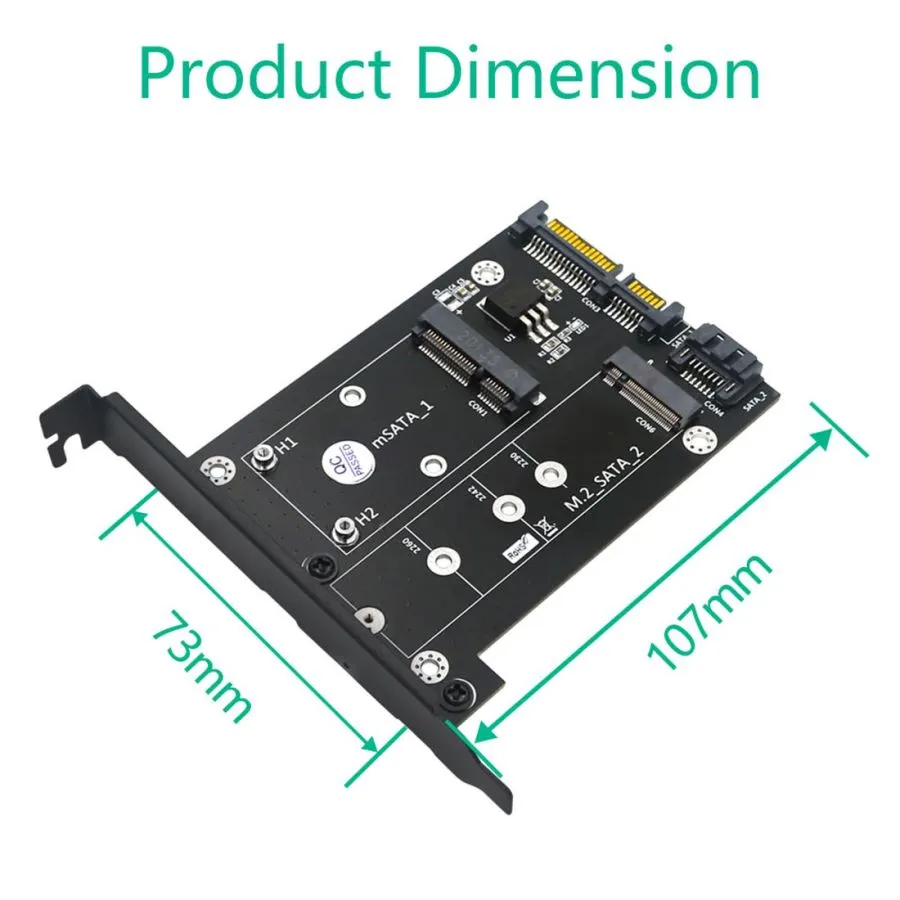 MSATA / M.2 SSD To Dual SATA3 Converter Adapter Card 2 In 1 W/ Full ...