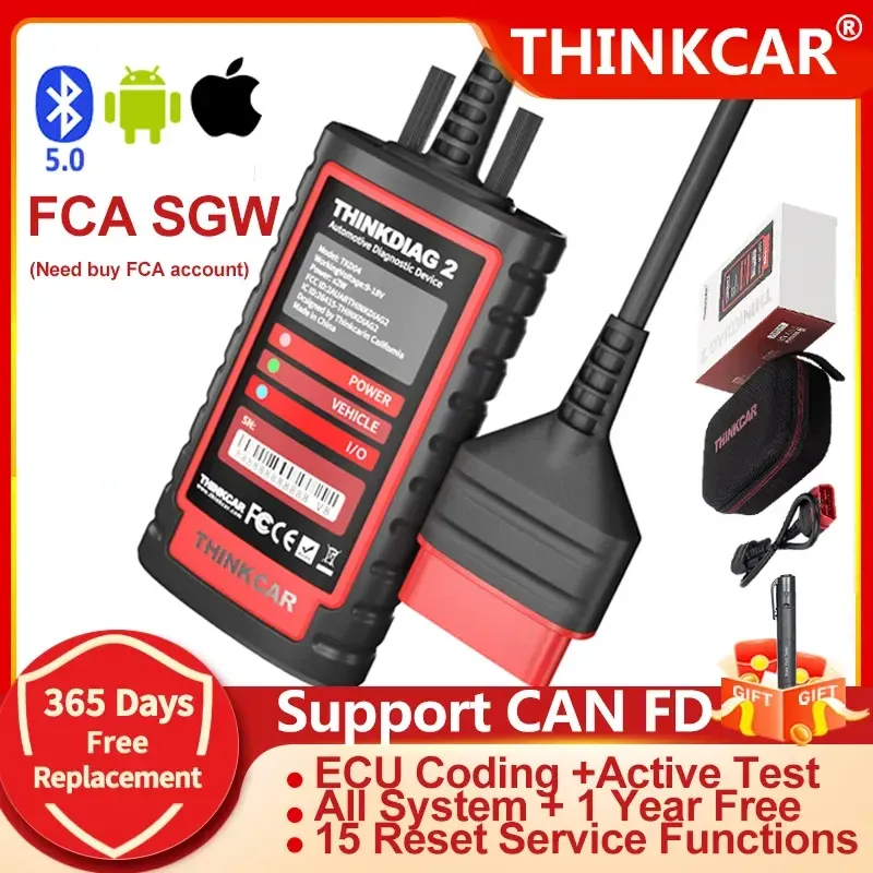 THINKDIAG 2 OBD OBD2 Scanner: Powerful Car Diagnosis, 16 Resets, CAN FD ...