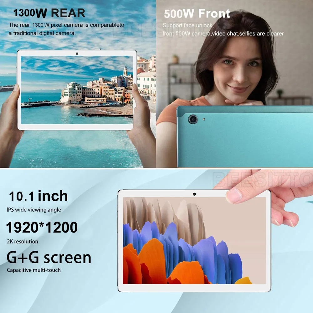 Tablet Android 10 Inch 8GB RAM 128GB ROM 4G LTE WiFi GPS 1920x1200 IPS ...
