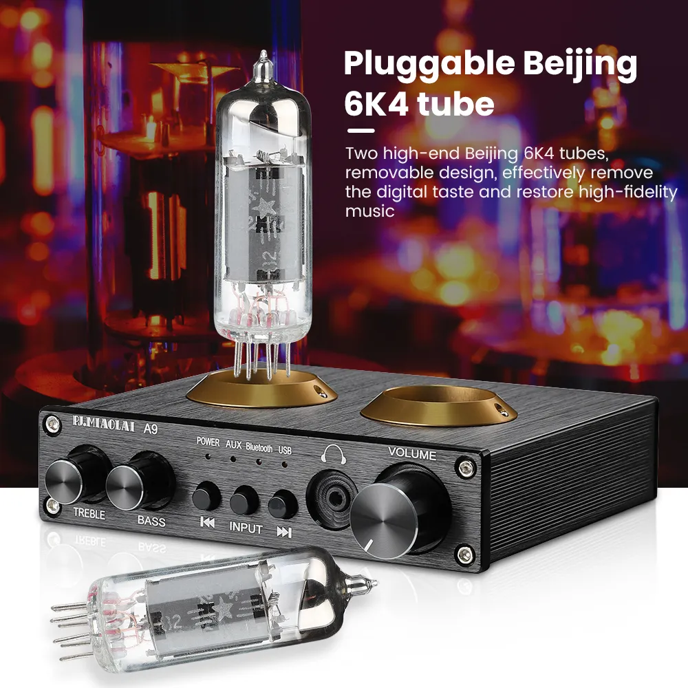 PJ.MIAOLAI 6K4 Tube Preamplifier Bluetooth 5.0, USB, RCA, HiFi Stereo Mini Headphone Preamp 16 ...