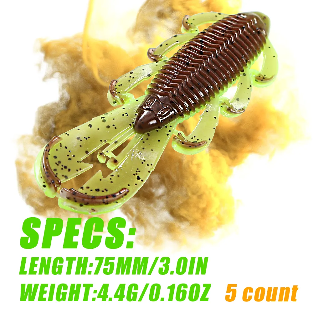 75mm Bandito Bug - Realistic Soft Silicone Shrimp Lure with Craws for ...