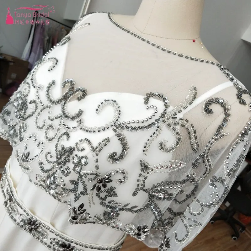 Dark Silver Beaded Cape: Handcrafted Elegance for Weddings and Events ...