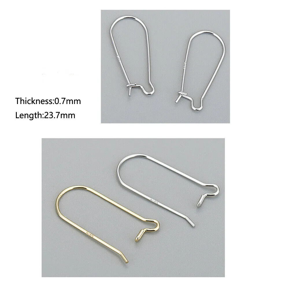 Sterling Silver 925 Kidney Ear Wire Hooks 21 Gauge French Dangle ...