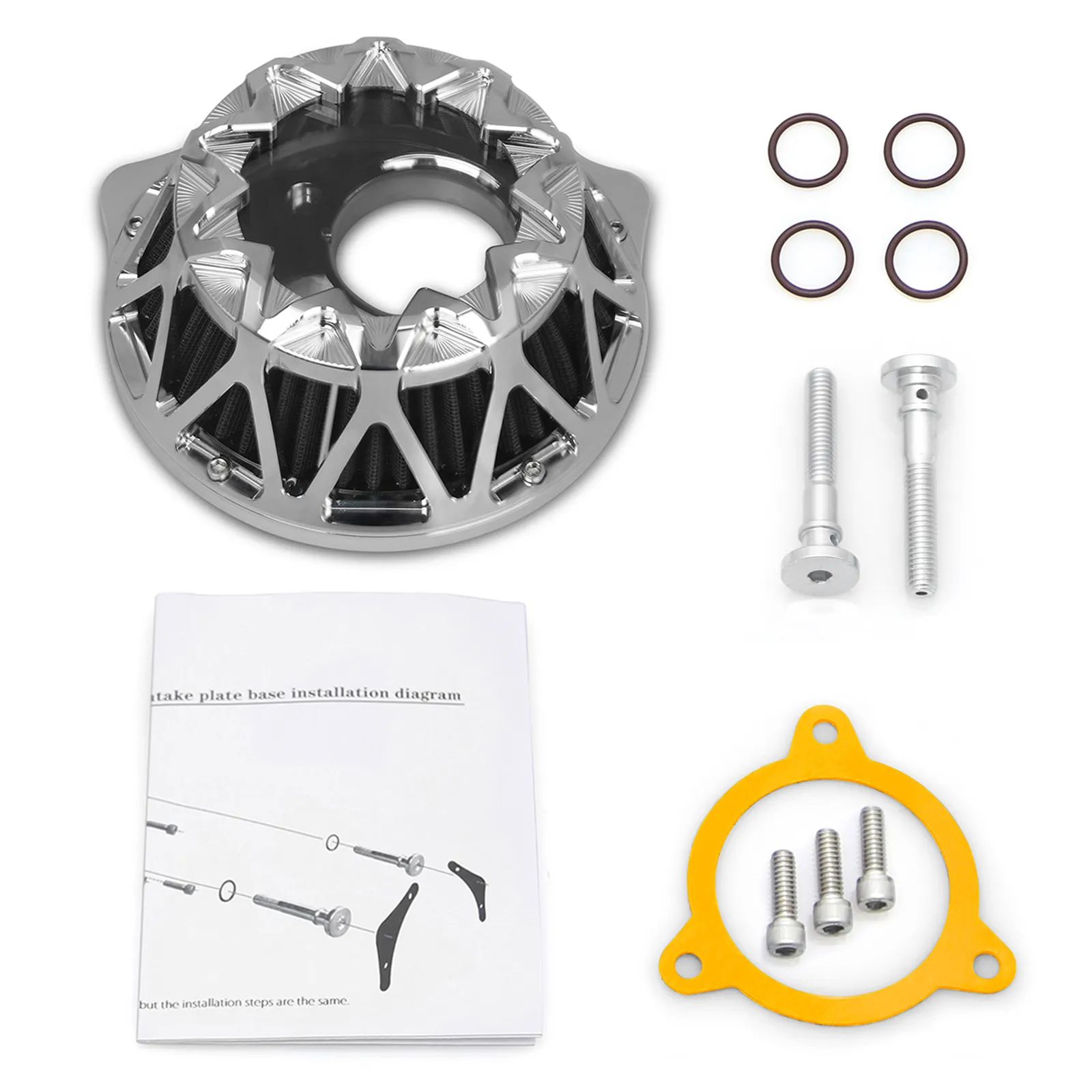Motorcycle Air Filter Cleaner - Contrast Cut Air Intake Filters for ...
