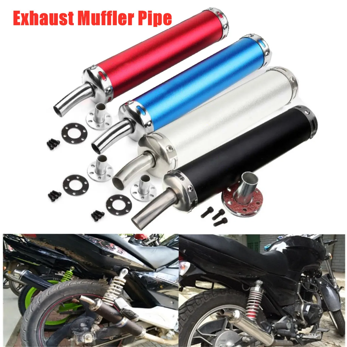 Universal Motorcycle Exhaust Pipe Muffler Cafe Racer Exhaust Muffler ...