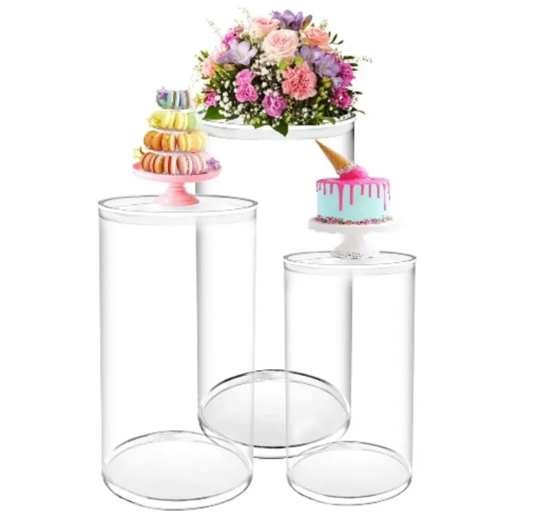 Detachable Round Table Cylinder Cake Food Stand Display Columns Set for ...