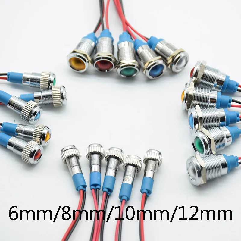 IP67 Waterproof LED Indicator Light: Metal Signal Lamp with Wire 5V ...