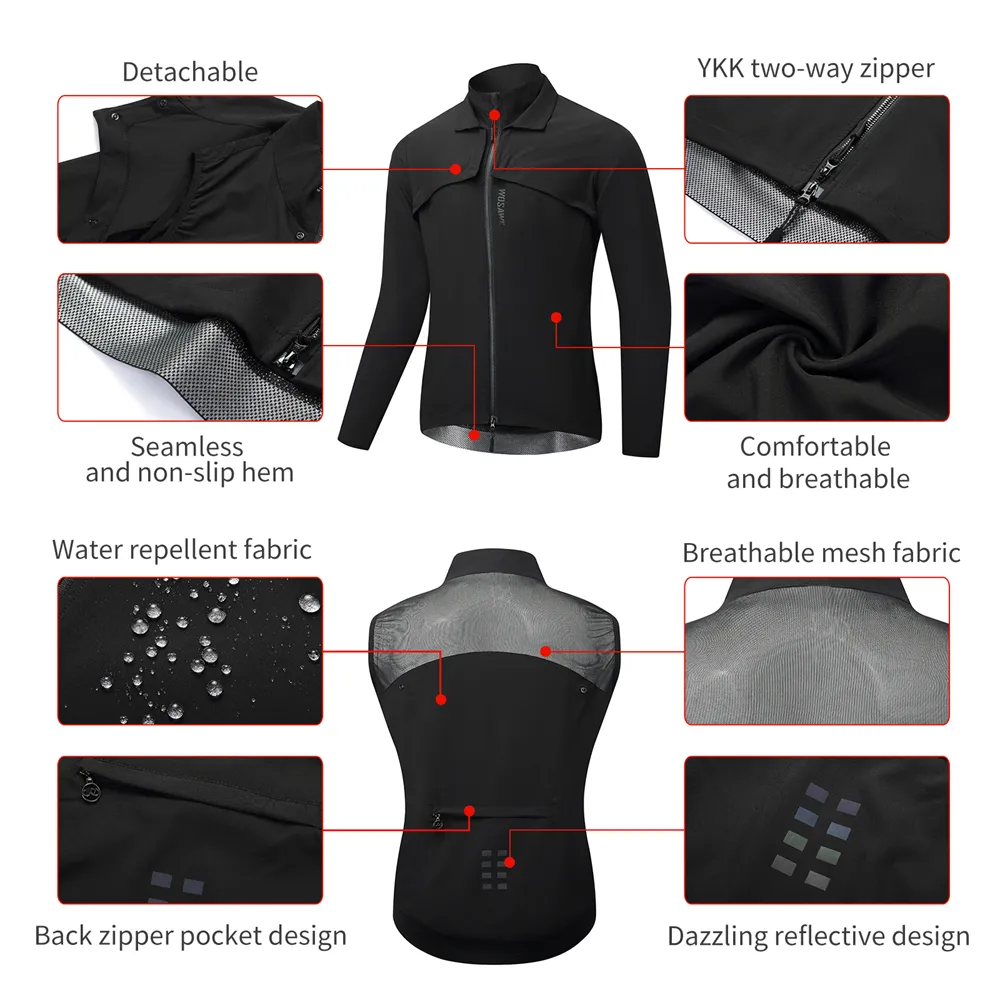 Men's Waterproof Windproof Reflective Cycling Jacket with Breathable ...