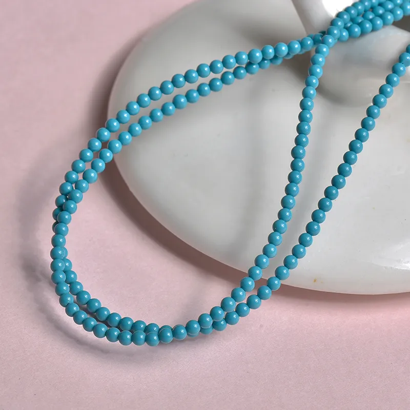 DHgate.com:2mm Turquoise Blue Round Stone Beads for DIY Jewelry Making ...
