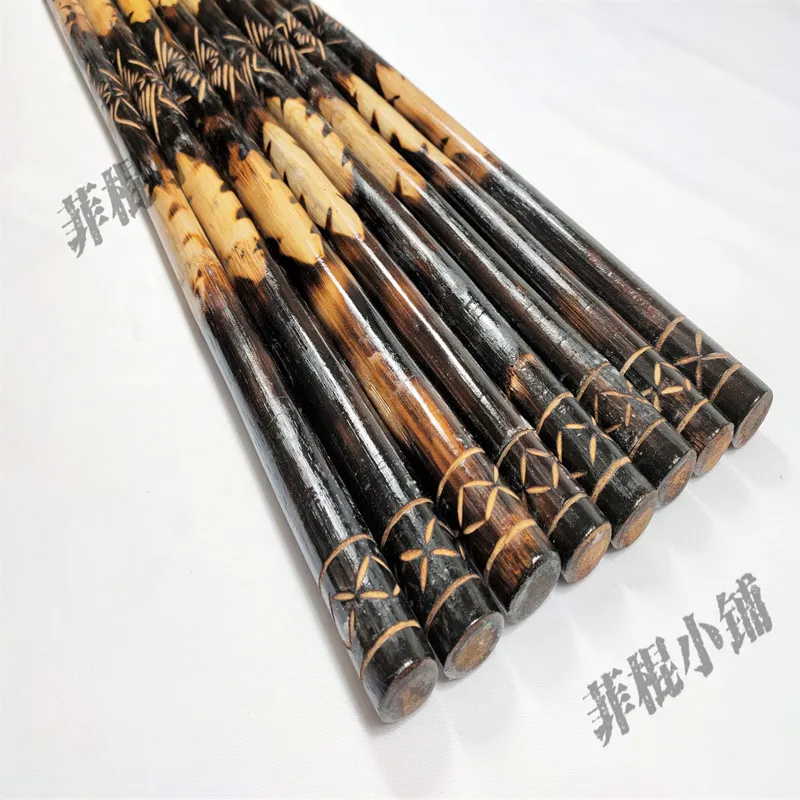 Shield Leaf Pattern Full Fire Roast Handmade Carved Short Vine Stick ...