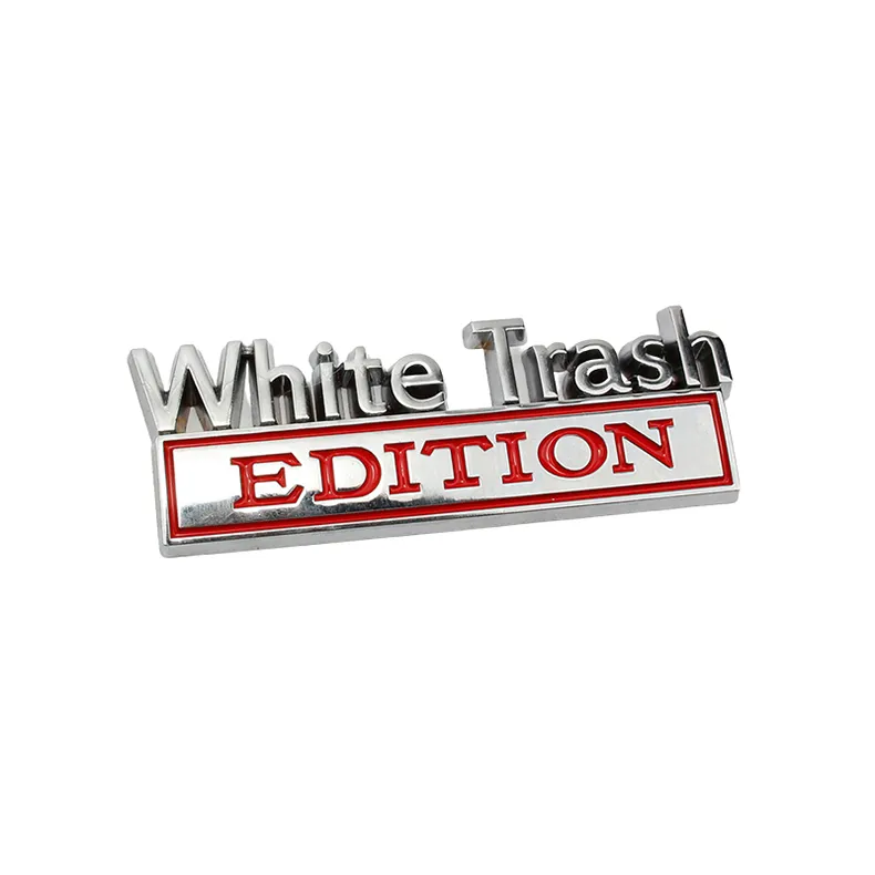 Car 3D Metal Chrome Sticker Emblem White Trash EDITION Badge for Car ...