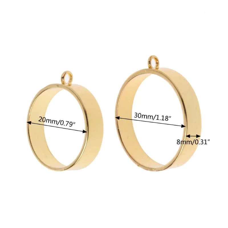 5 Pack Open-Back Pendant Bezels with Round Framework for Resin Jewelry ...