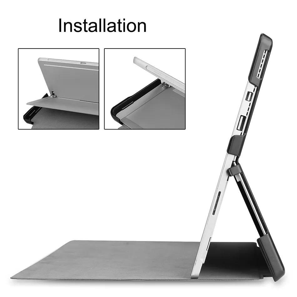 Surface Pro Tablet Case, Protective Tri-Fold PU Leather Cover with ...