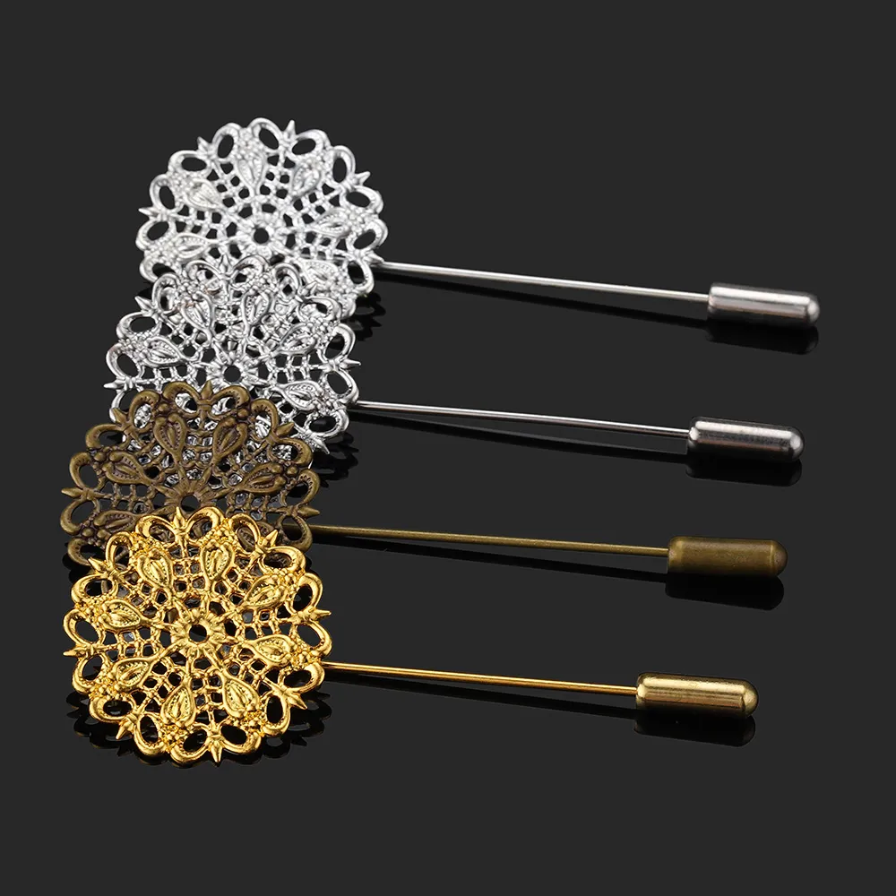 Filigree Flower Brooch Base Setting for DIY Wedding Jewelry Making ...