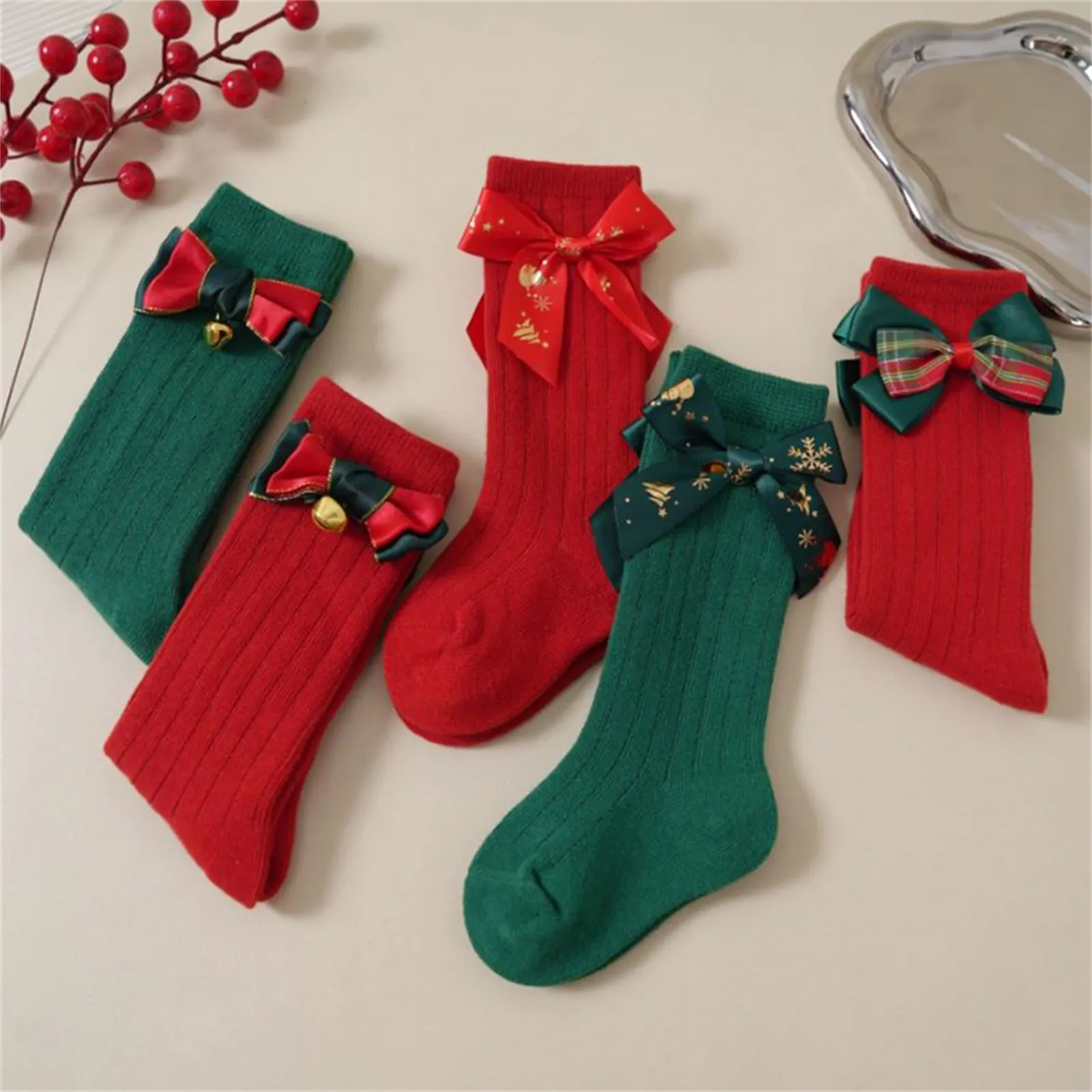 DHgate.com:Toddler Girls Christmas Socks, Cute Snowflake Bell Plaid ...