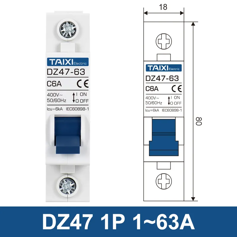 TAIXI MCB DZ47 Miniature mini circuit breaker with Air Switch - 220V ...