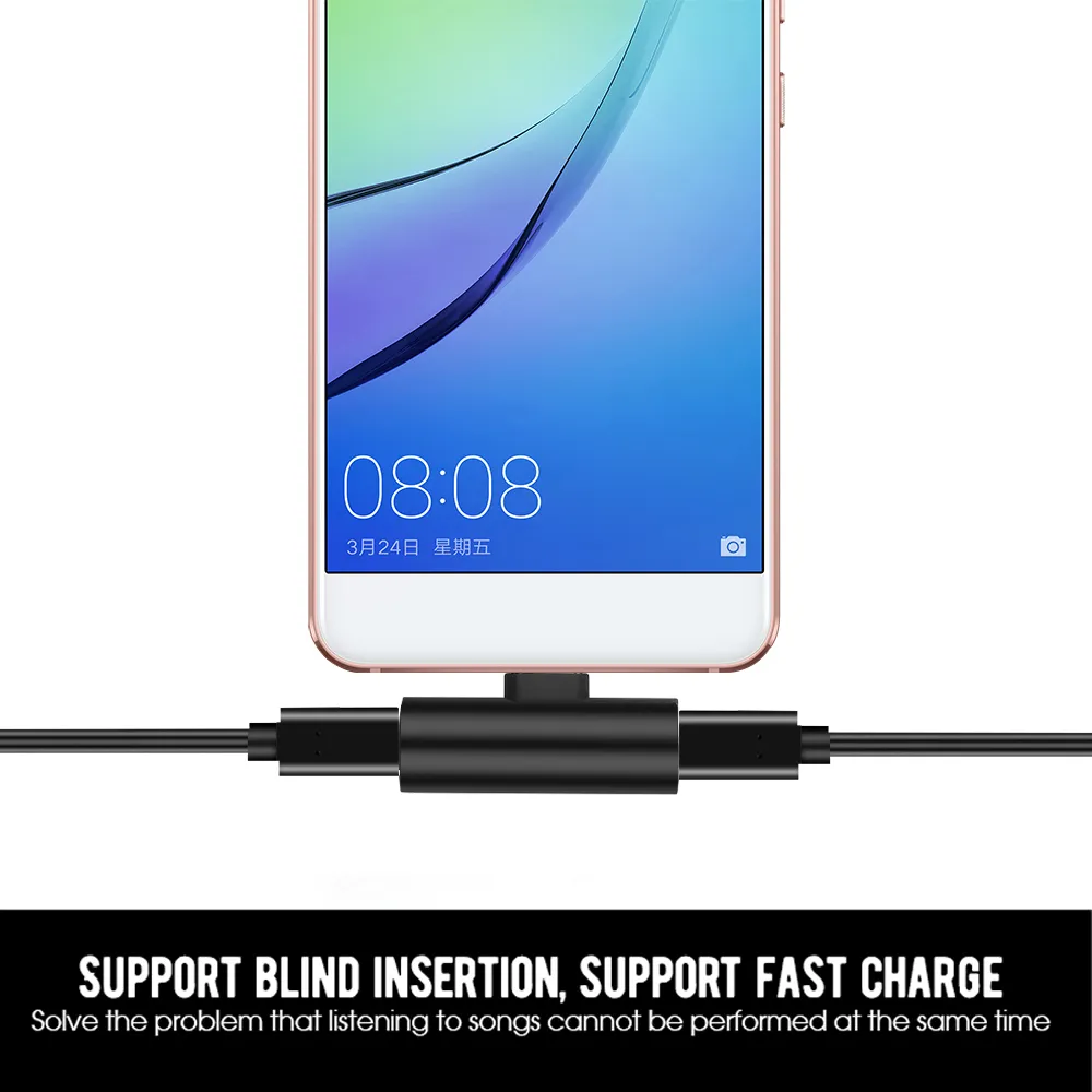 Type-C to Dual Type-C Male to Female USB Type-C Cable Adapter for ...