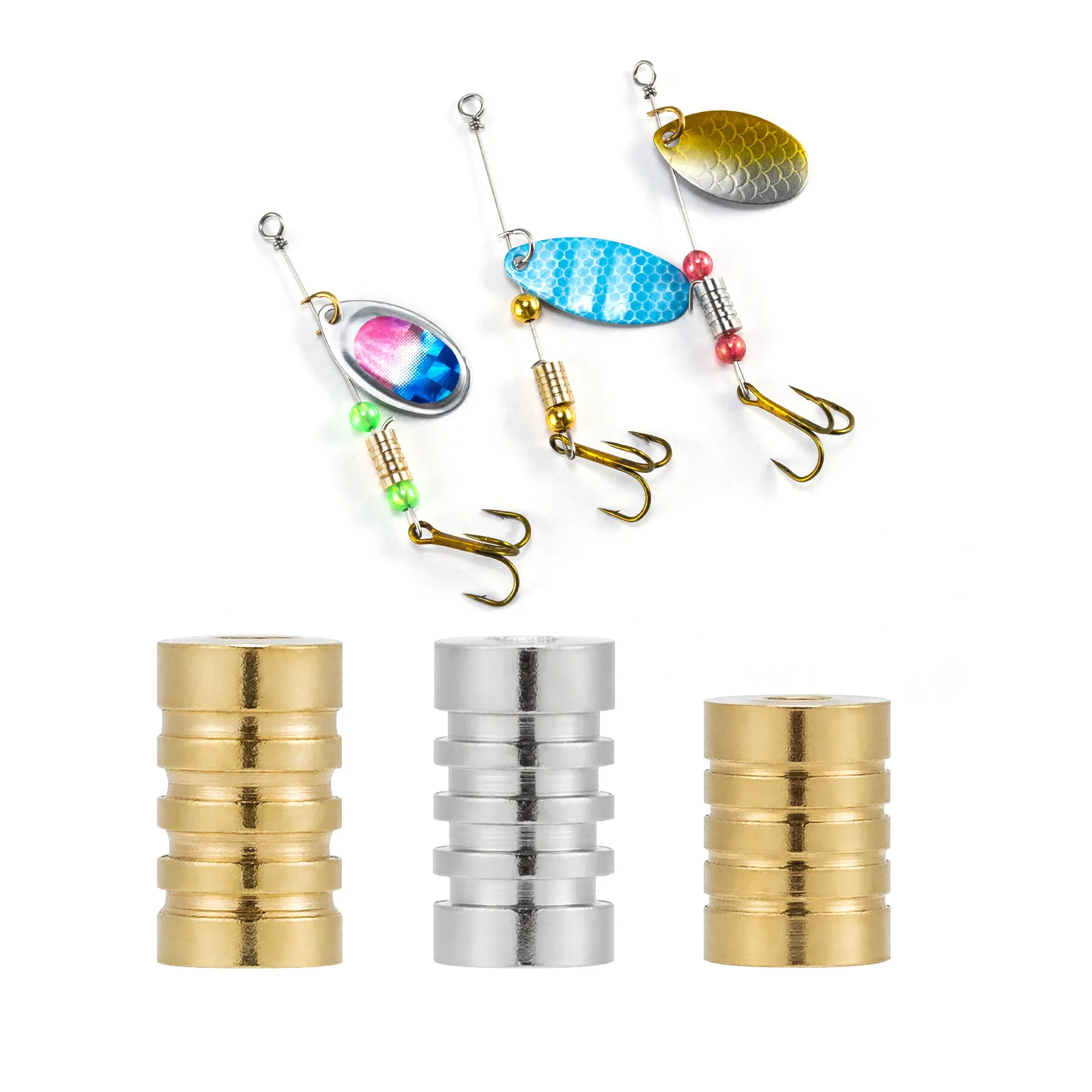 Fishing Spinner Lure Bodies 10/Brass Bullet Shape Connectors 0.2 × 0.28 ...