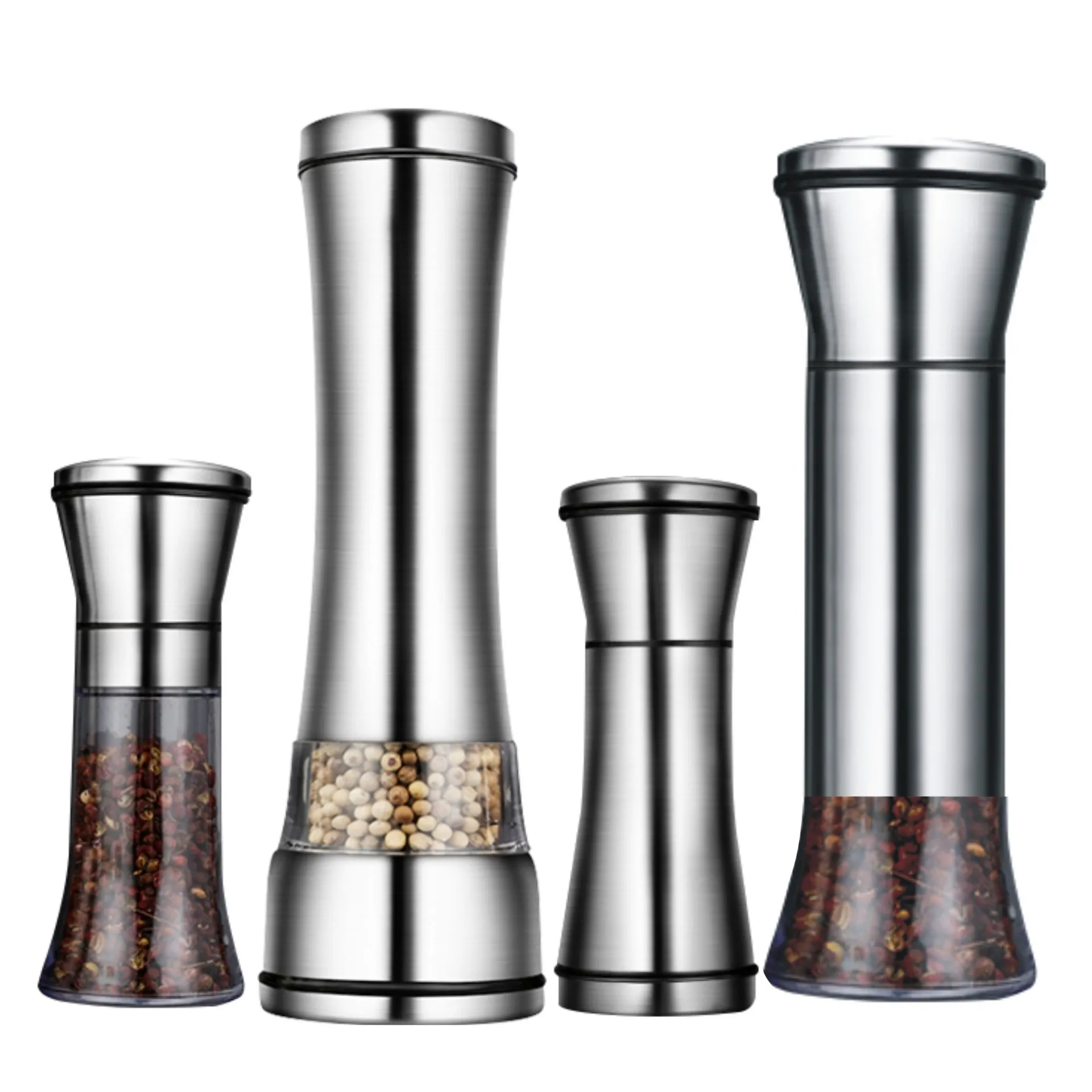 304 Stainless Steel Manual Pepper Grinder Sea Salt Spice Mill Kitchen ...