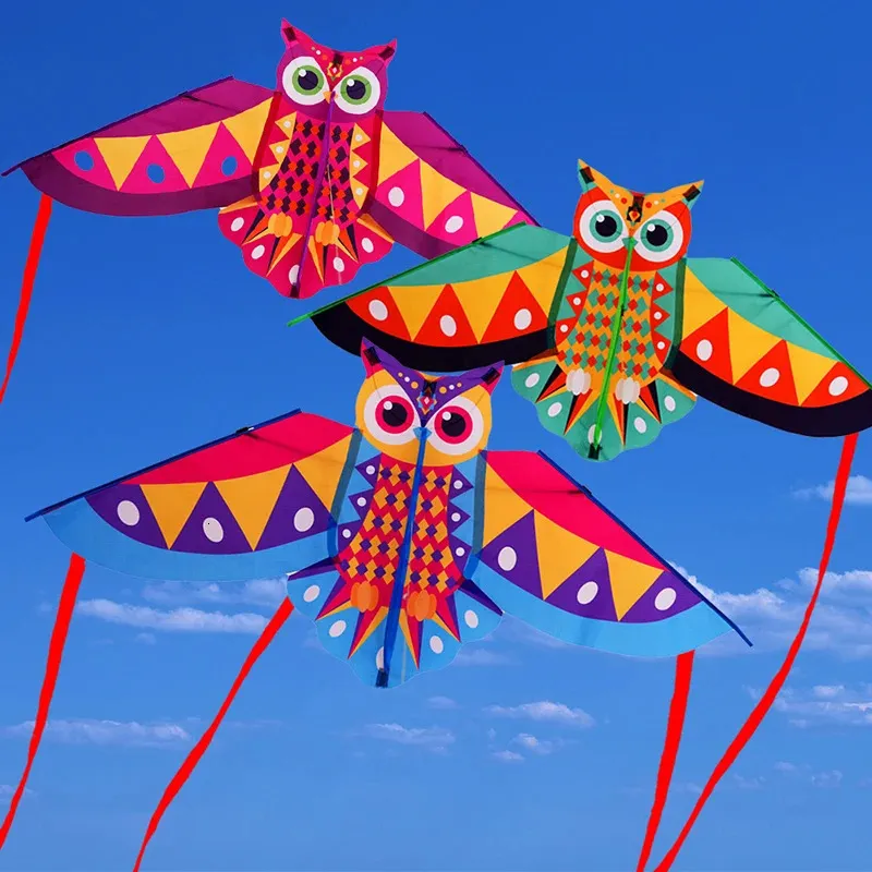 Toy Kite: Charming Owl Design Children's Kite - Colorful Long Tail ...