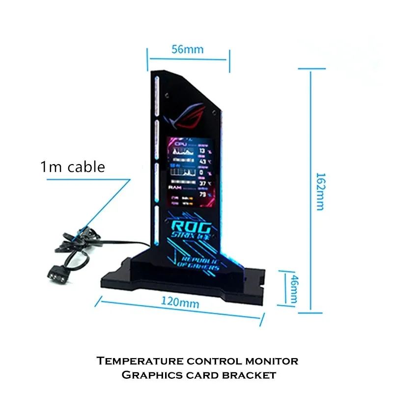 RGB Vertical GPU Bracket With 2.4 Inch LED Display Graphics Card ...
