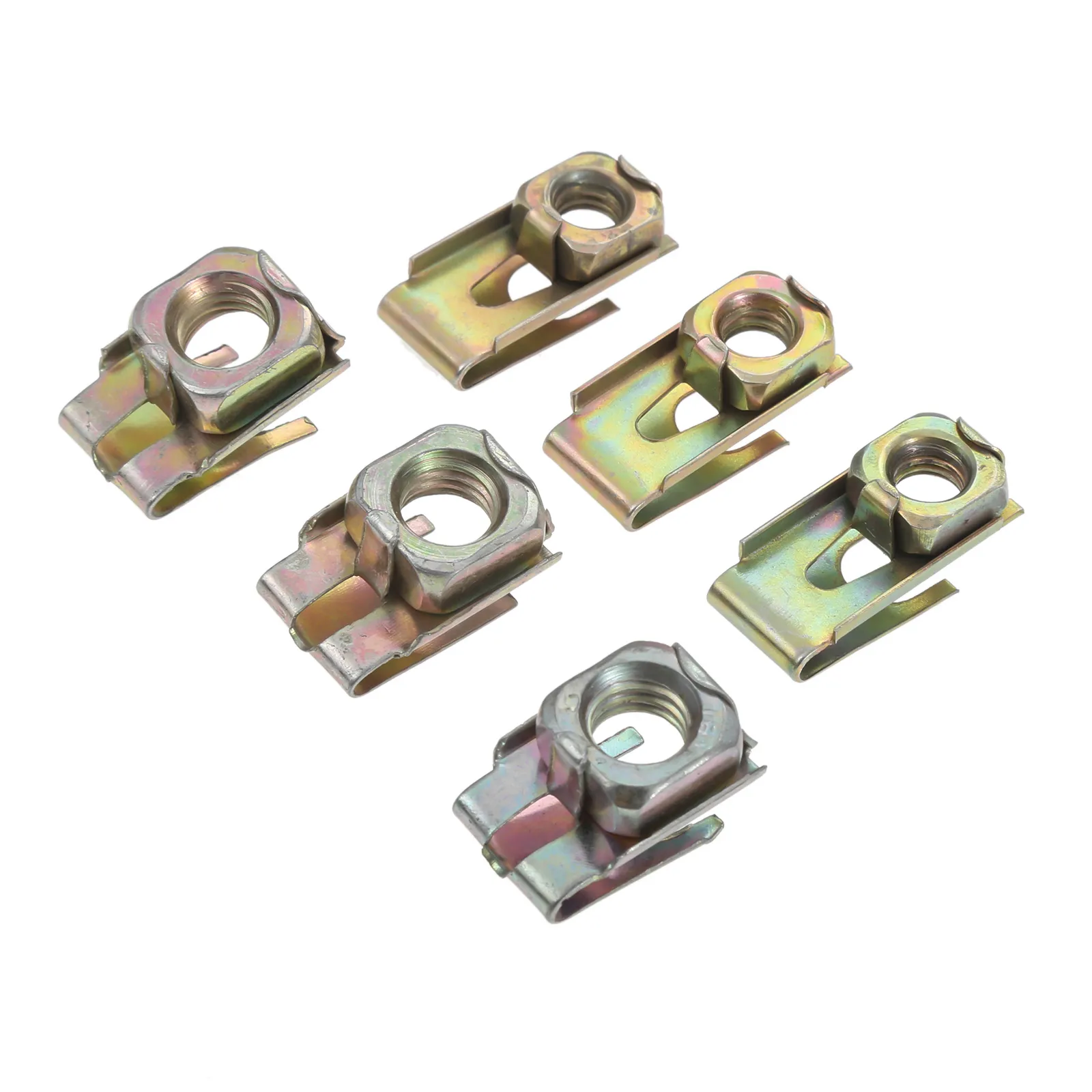 6/8mm Metal U-Type Speed Nuts: 10-Pack Automotive Plate Fender M6 M8 ...