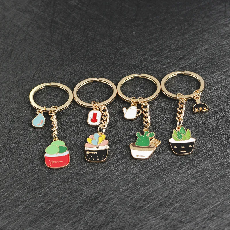 Women's Keychain - Adorable Enamel Cactus & Succulent Keyring ...