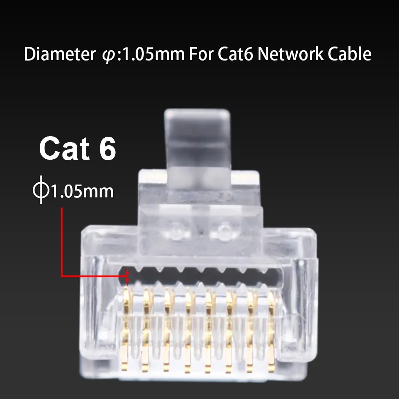 Bulk Ethernet Cable Connectors RJ45 Cat6 8P8C Unshielded UTP Modular ...