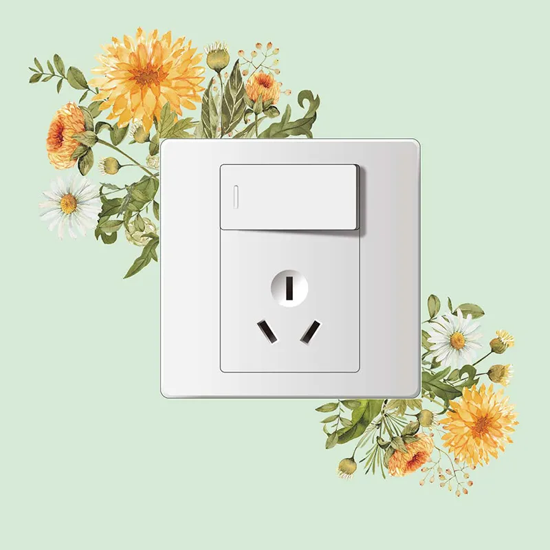 DHgate.com:Tropical Switch Stickers: Green Leaves Plants Wall Decals ...