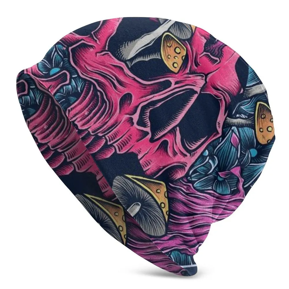 ACID TRIP Skull Mushroom Art Print Unisex Bonnet Winter Running Double ...