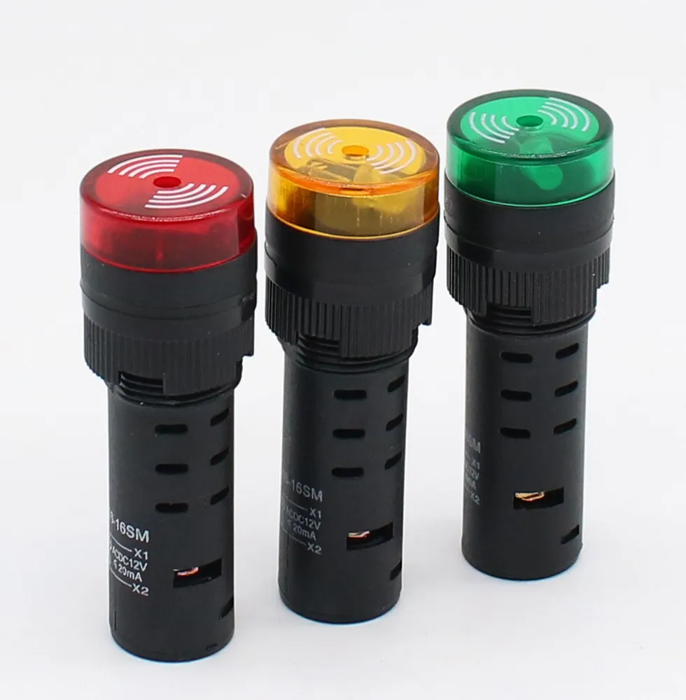16mm Sound Light Buzzer Alarm AD16-16SM, LED Buzzer, Flashing Alarm ...