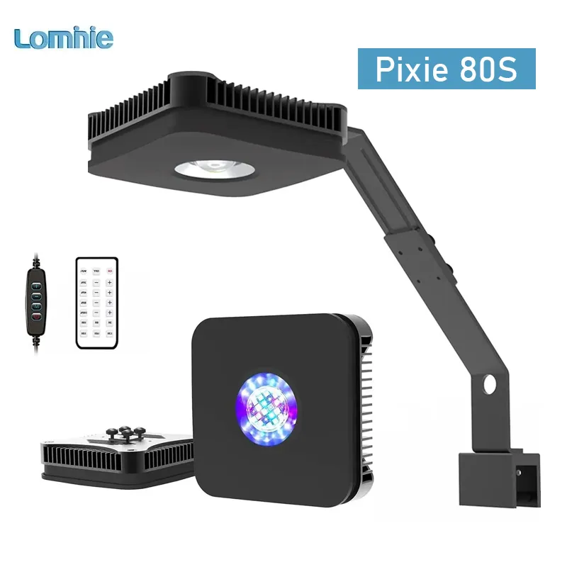 Lominie LED Aquarium Light, Pixie 80, Full Spectrum Regulating Coral ...