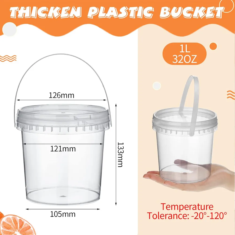 Wholesale 32oz Clear Plastic Buckets With Handle Drink Rum Buckets ...