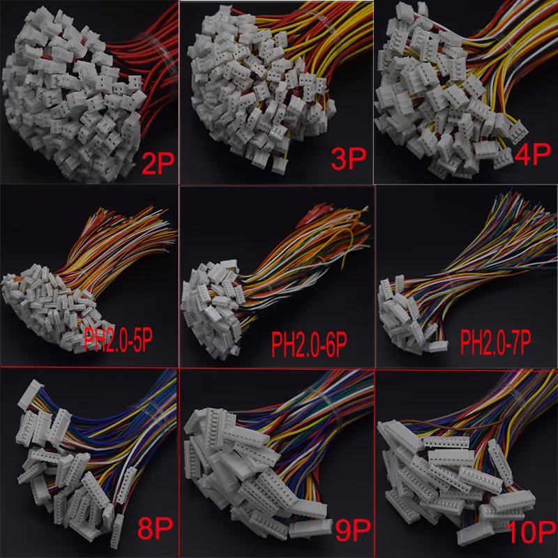 Mini Micro JST PH 2.0 Male Connector 2 to 10 Pin Terminal Wire Plug for ...