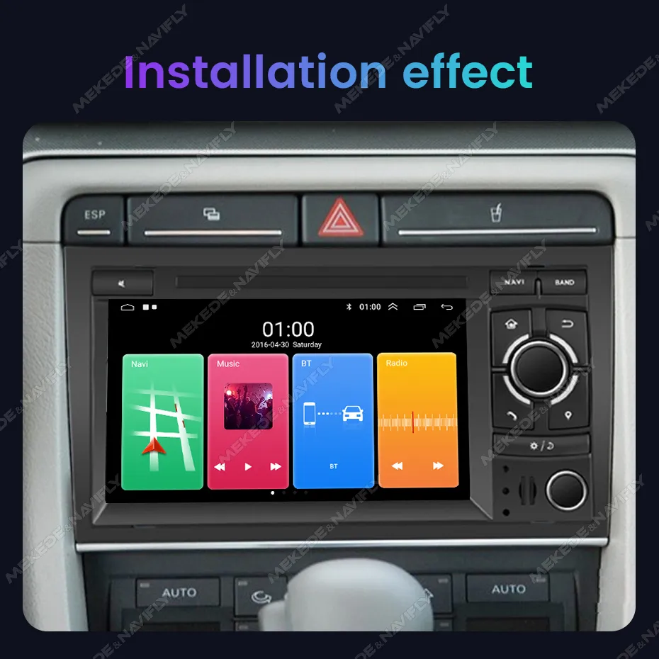 2DIN Android Car Radio IPS Screen Multimedia Player for Audi A4 B6 B7 ...