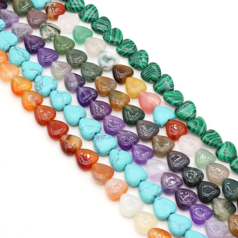 Heart Beads Jewelry: Mixed Color Natural Stone Beads for Jewelry Making ...