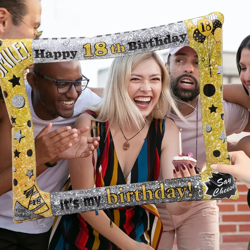 Inflatable PVC Birthday Balloon Photo Frame Party Decoration from ...