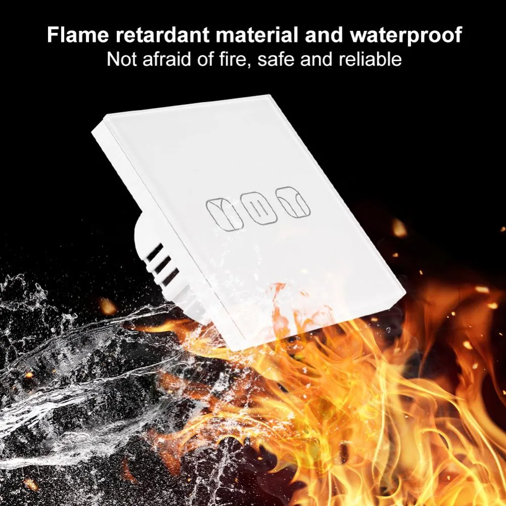 Smart RF433 Curtain Touch Switch Panel EU Plug Roller Shutter Blinds ...