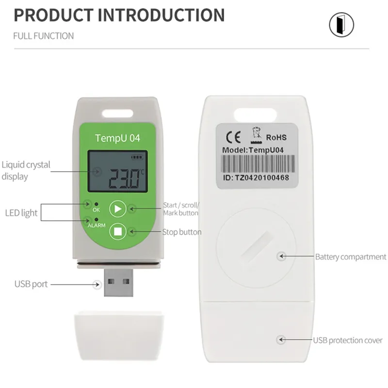 DHgate.com:32000-Point Capacity Reusable Tempu04 USB Temperature Data ...