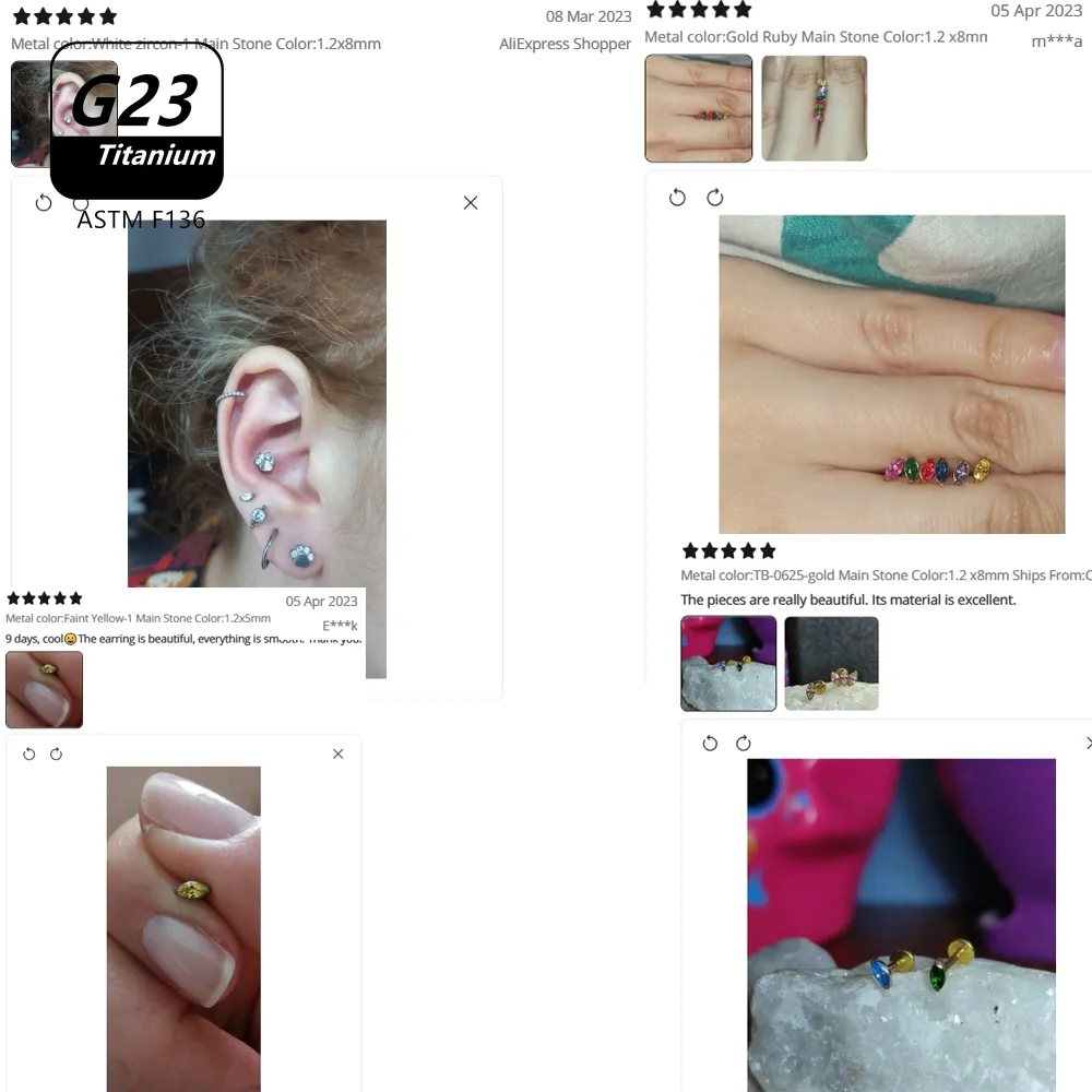 DHgate.com:10PCS G23 Titanium Internally Threaded Body Piercing Jewelry ...