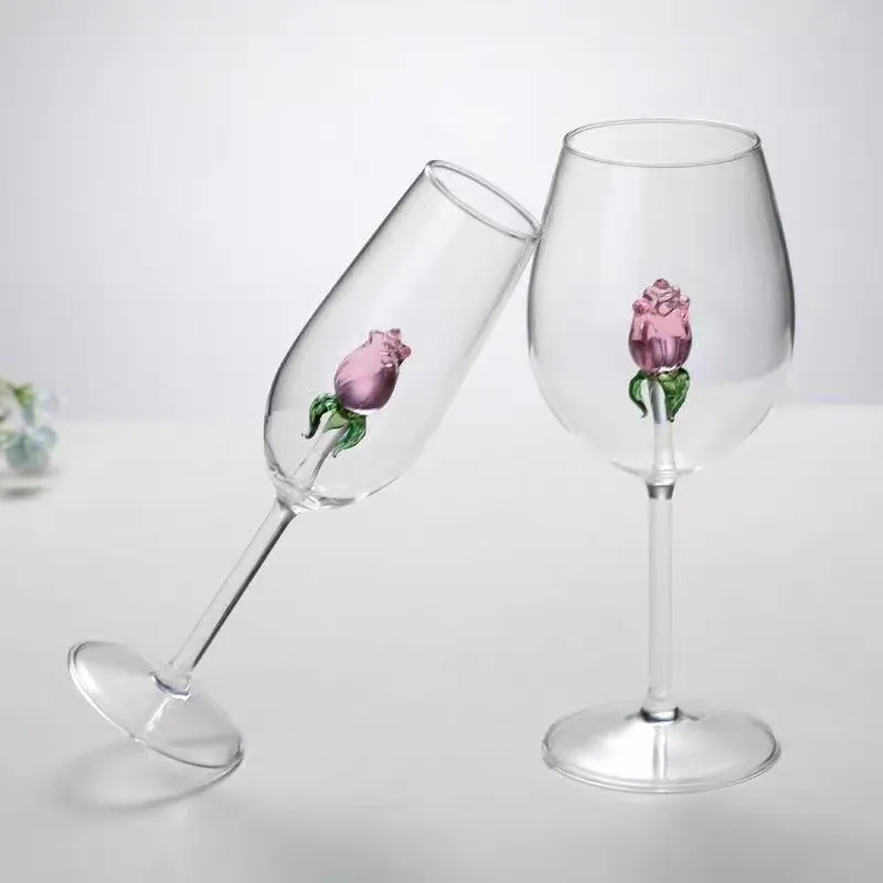DHgate.com:Exquisite 3D Rose Glassware: Elegant Glass Stemware for Wine ...