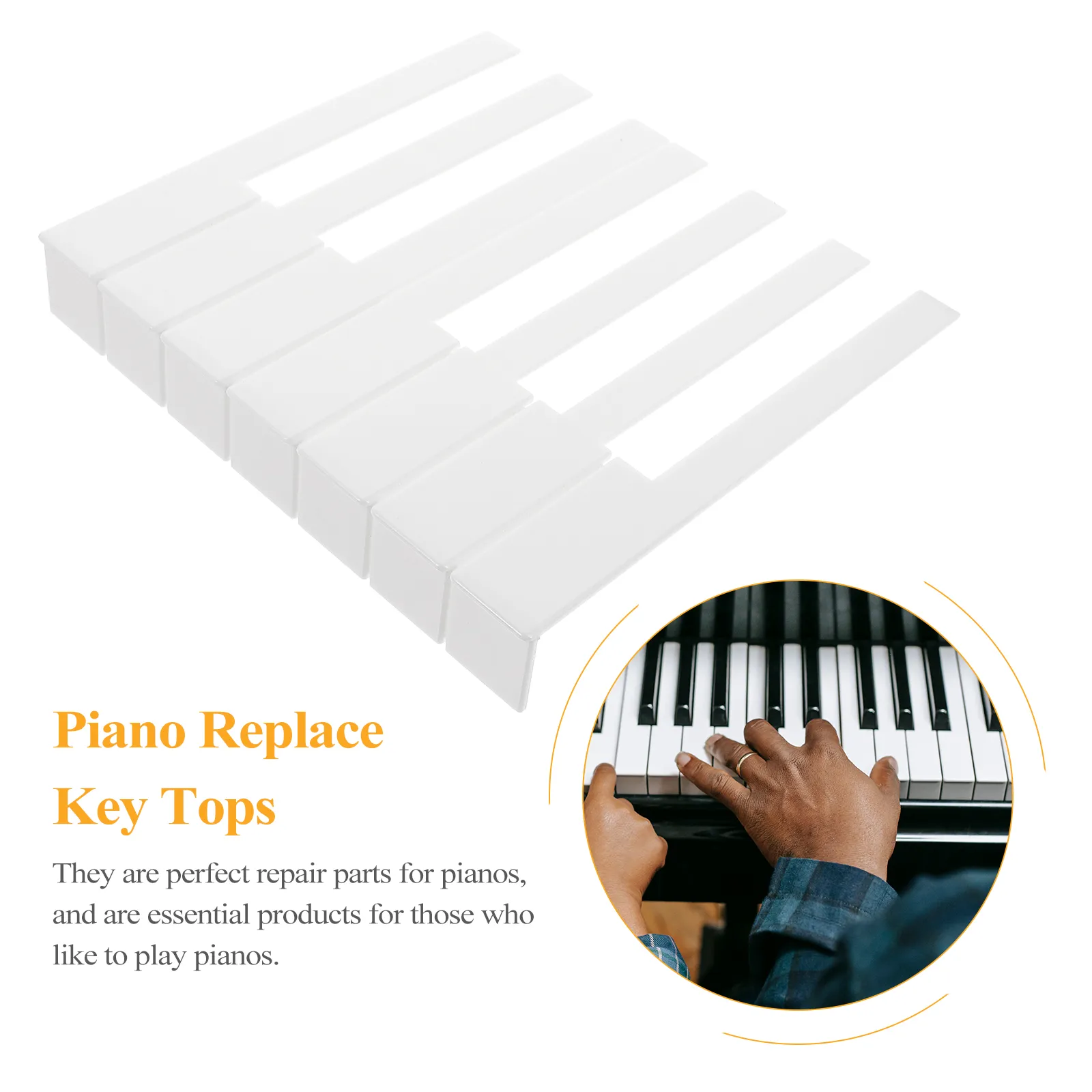 Acrylic White Piano Key Repairing Kit, 52-Piece Keyboard Repair Tool ...