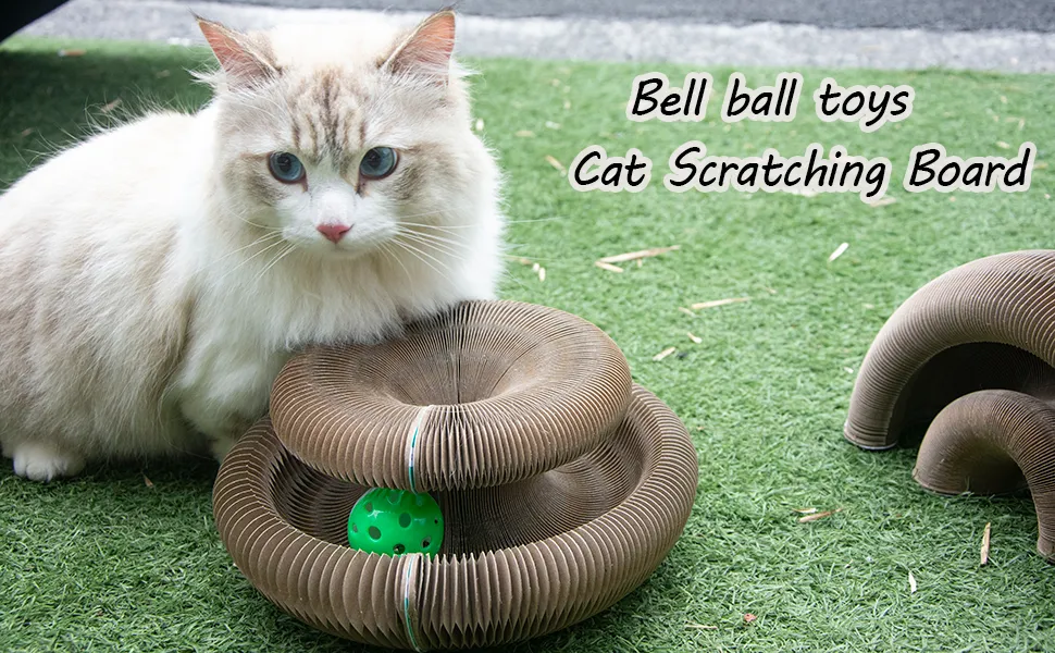 Cat Scratching Pads with Feather Teaser Stick Wand and Toy Ball ...
