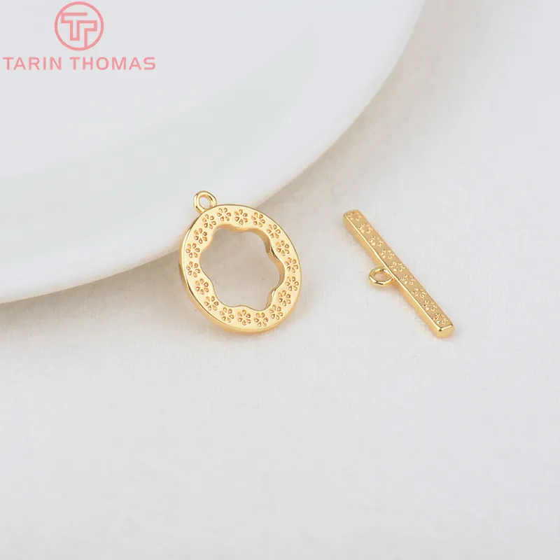 24K Gold Color Plated Brass Bracelet Toggle Clasps for DIY Jewelry ...